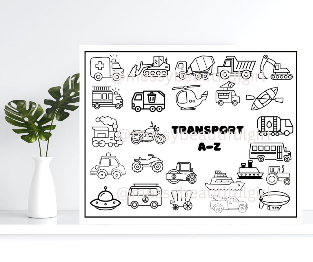 Transport A-Z Activity Sheets Instant Download - Etsy
