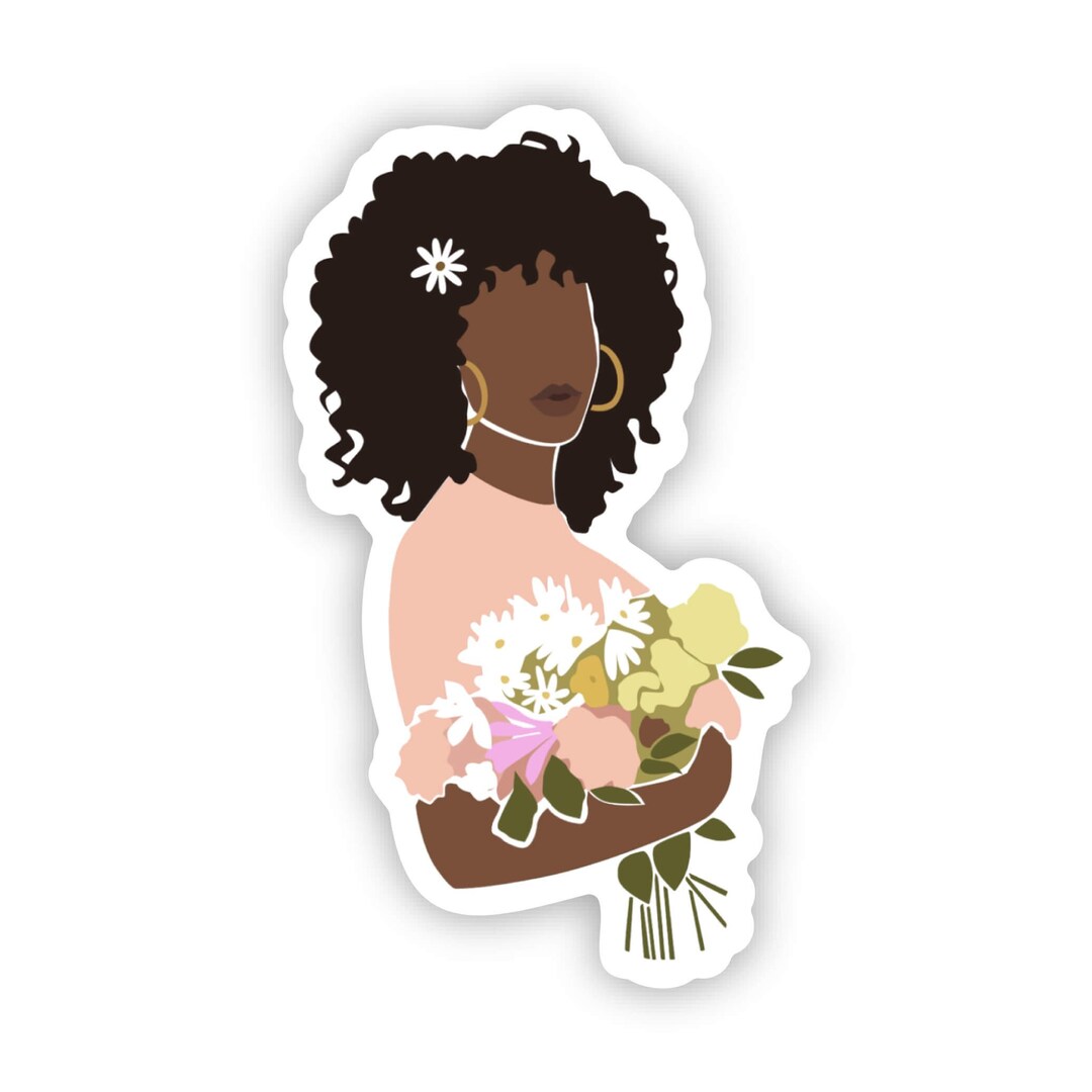Black Girl Sticker, Flower Girl - Etsy