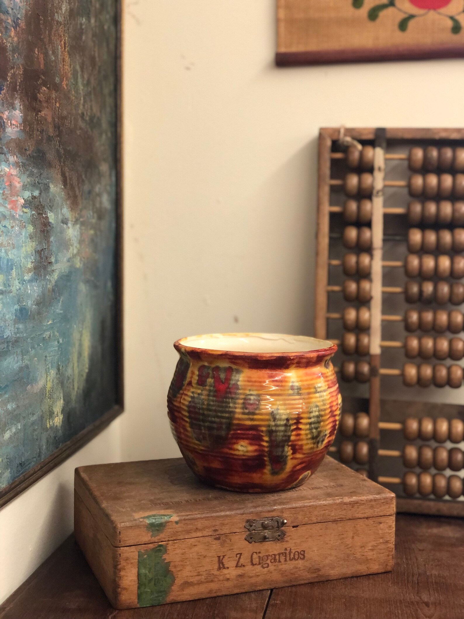 Vintage Pottery Multi-color Decor Vases Signed SIFPRA CERAMIC PIC@1974 ...
