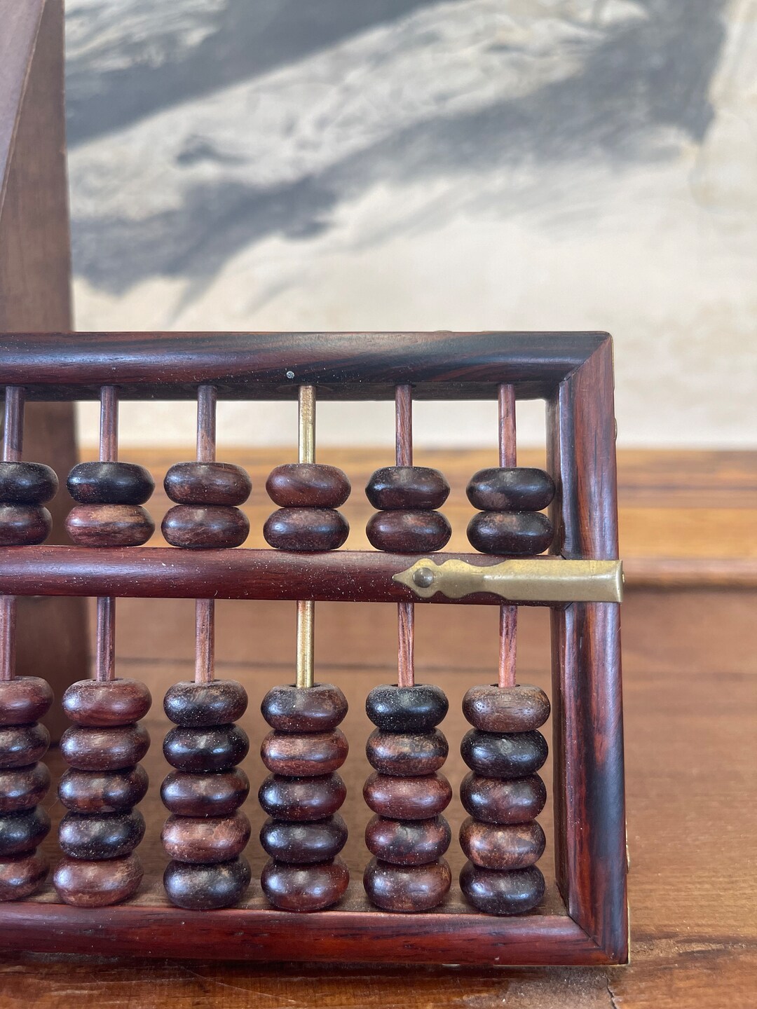 Vintage Abacus Red Tinted Wooden Gold Accented 15 Rows Antique - Etsy