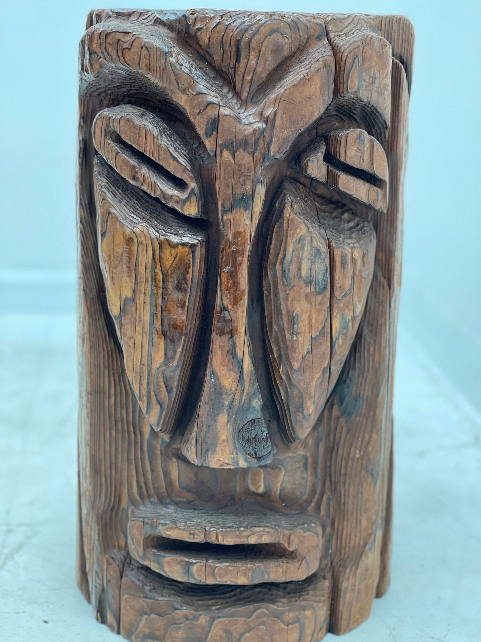 Free Shipping Within Continental US Vintage Hand Carved Tiki Stand ...