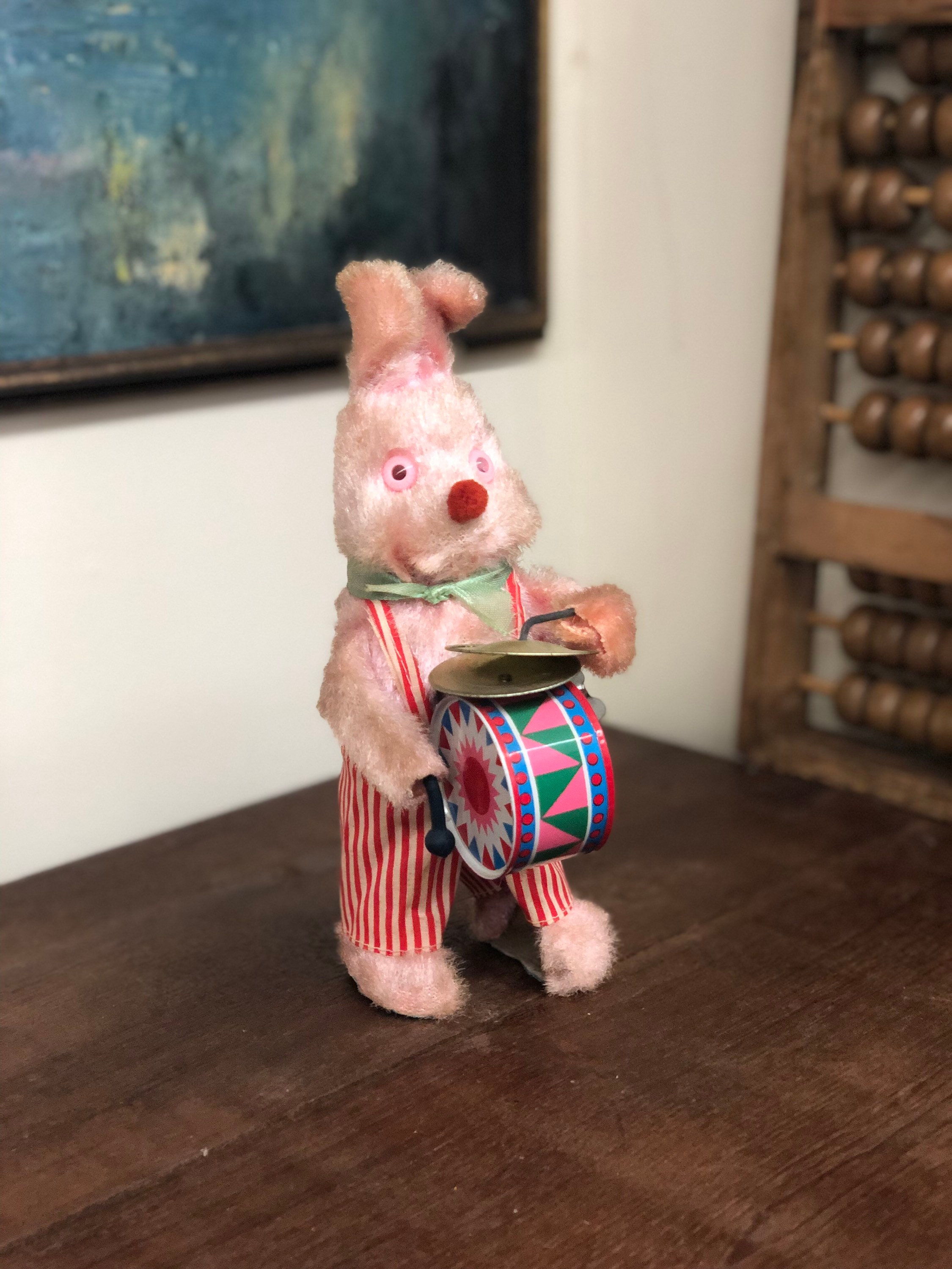 Vintage Antique Wind-up Toys Set Retro Mid Century Modern Toy Bear ...