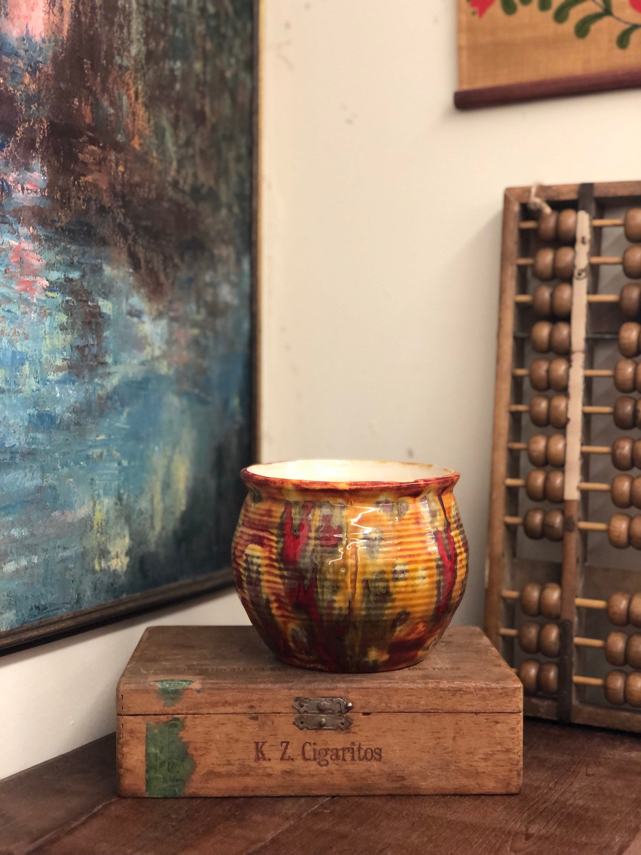 Vintage Pottery Multi-color Decor Vases Signed SIFPRA CERAMIC PIC@1974 ...