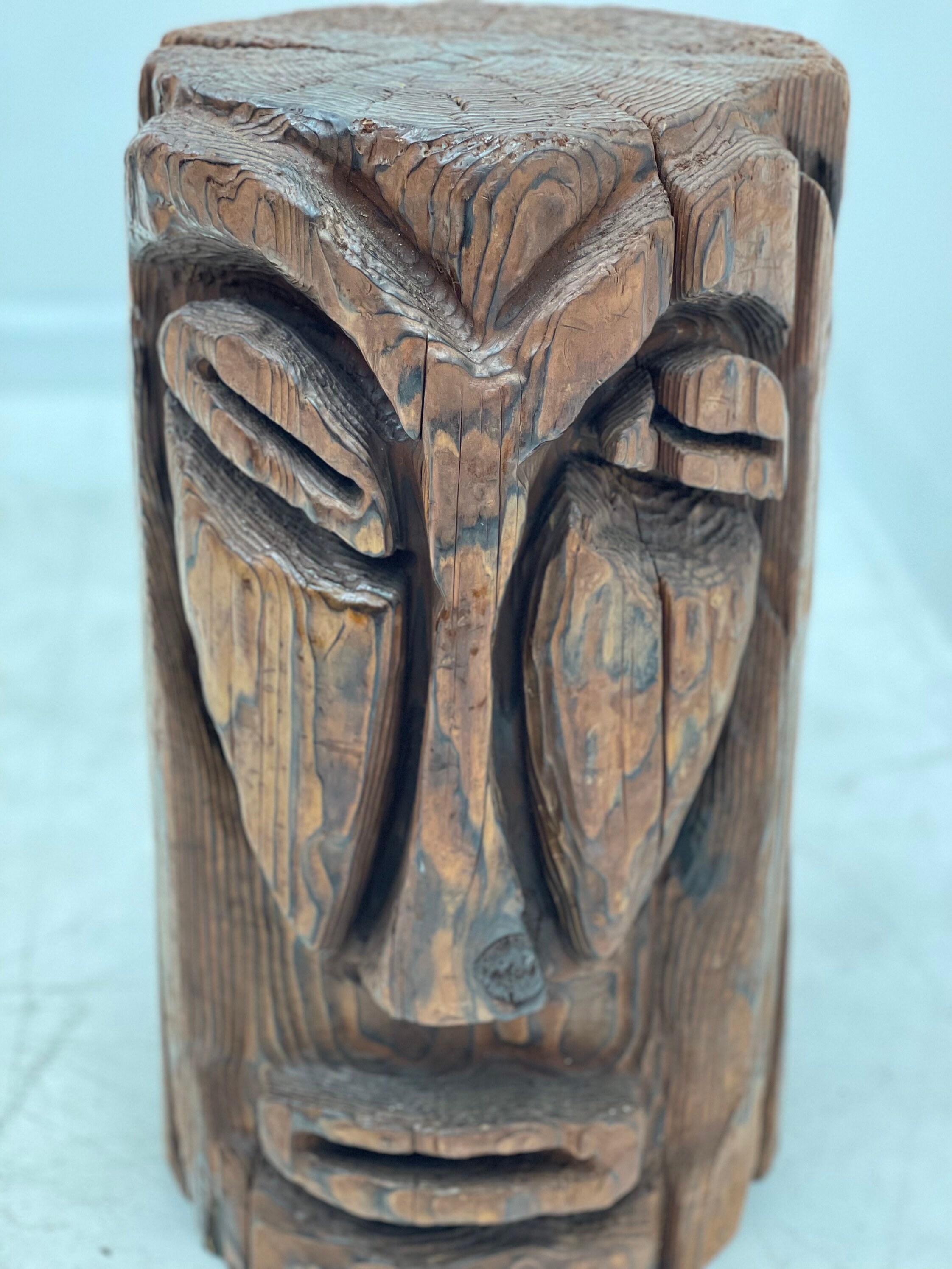 Free Shipping Within Continental US Vintage Hand Carved Tiki Stand ...