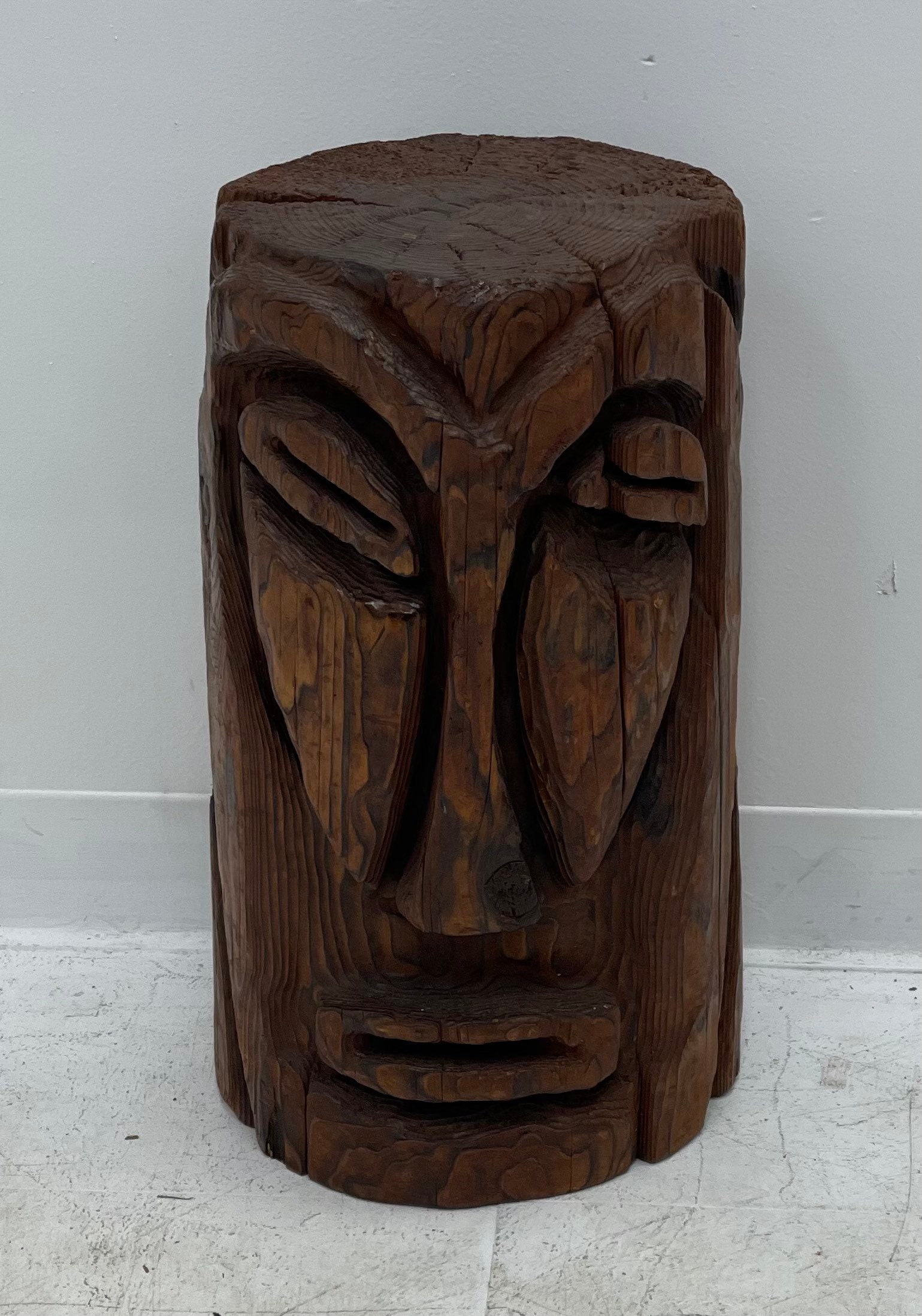 Free Shipping Within Continental US Vintage Hand Carved Tiki Stand ...