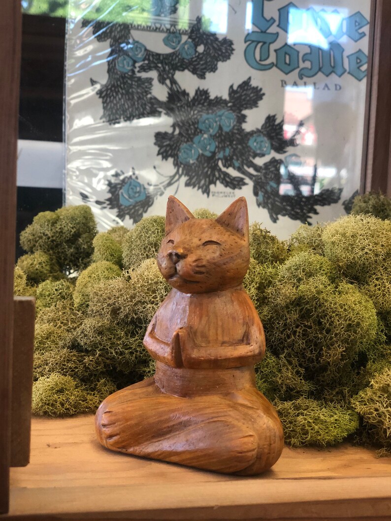 Handmade Handpainted Zen Yoga Cat Pet Sculpture Object Art - Etsy