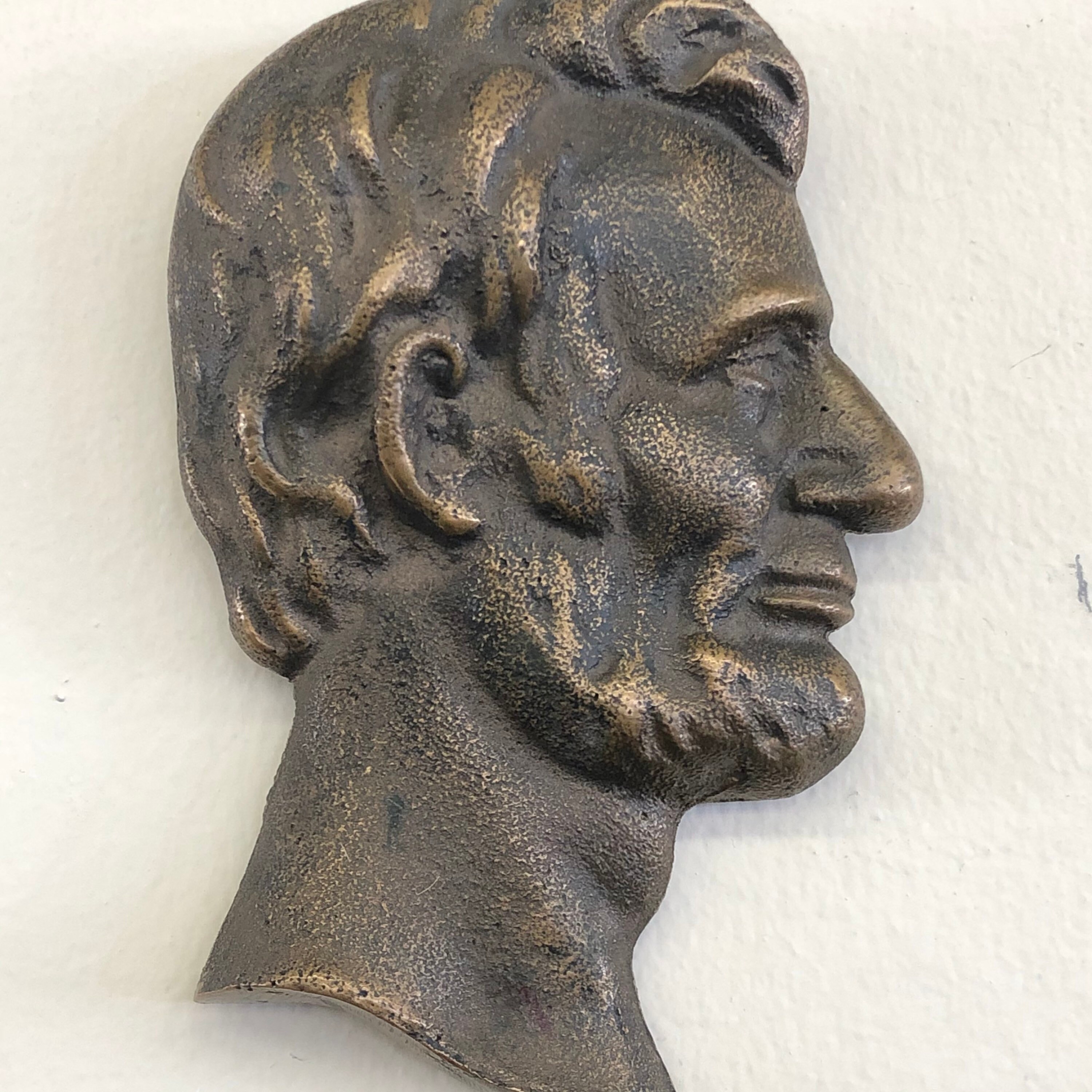 Vintage Mid Century Modern Retro Art Abe Lincoln Profile Brass Like ...