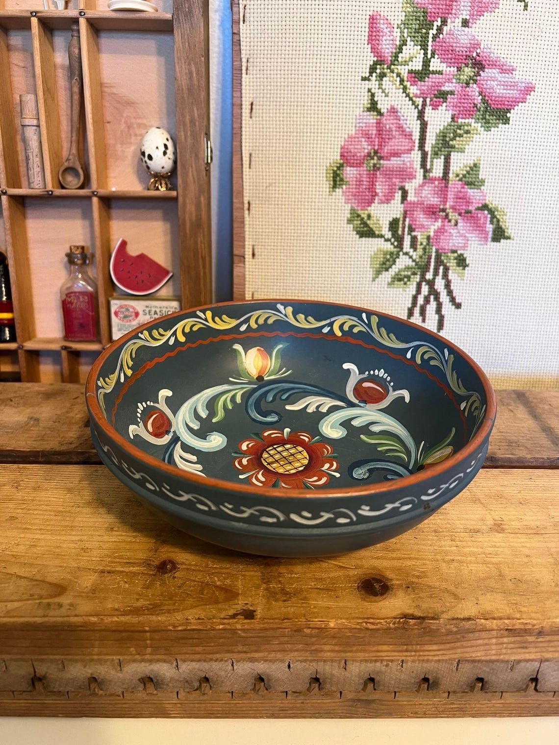 Free Shipping Within Continental US Vintage Rosemaling Norwegian Style ...