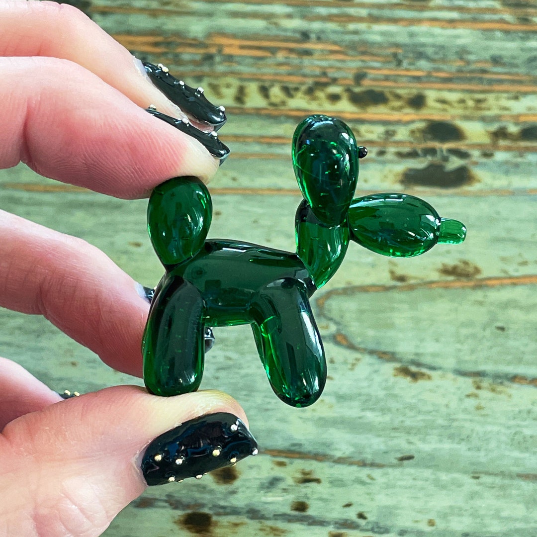 Green Lampwork Glass Balloon Dog Figurine - 2" - Etsy UK
