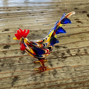 Lampwork Glass Rooster, Large Rooster Display, Decoration, Figurine - Etsy