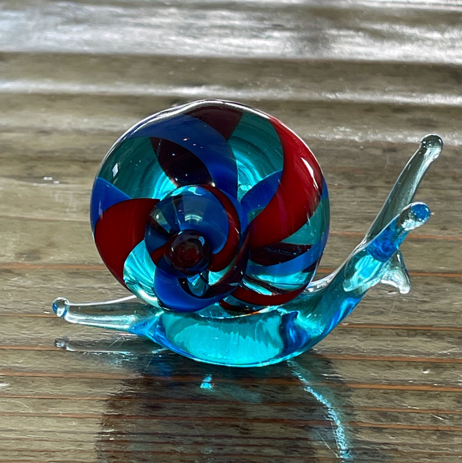 Lampwork Garden Snail, Colorful Large Glass Snail Display, Decoration ...
