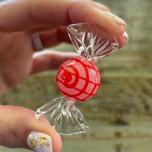 Lampwork Glass Candy, 2” Old Fashioned Pink Christmas Candy Display ...