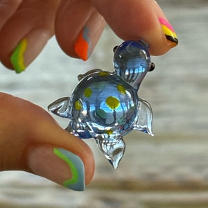 Lampwork Glass Turtle, Colorful Turtles 1” Display, Decoration ...