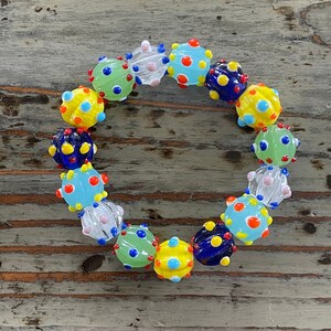 Lampwork Bumpy Beaded Bracelets, Glass 7” Beaded Bracelet - Etsy