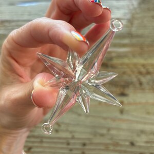 Lampwork Glass Ornaments, Crystal Clear 3” Stars - Etsy