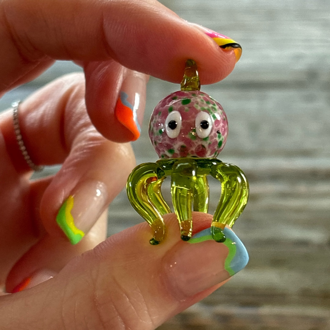 Lampwork Glass Octopus, Float Glass for Aquariums, Cute Aquarium Decor ...