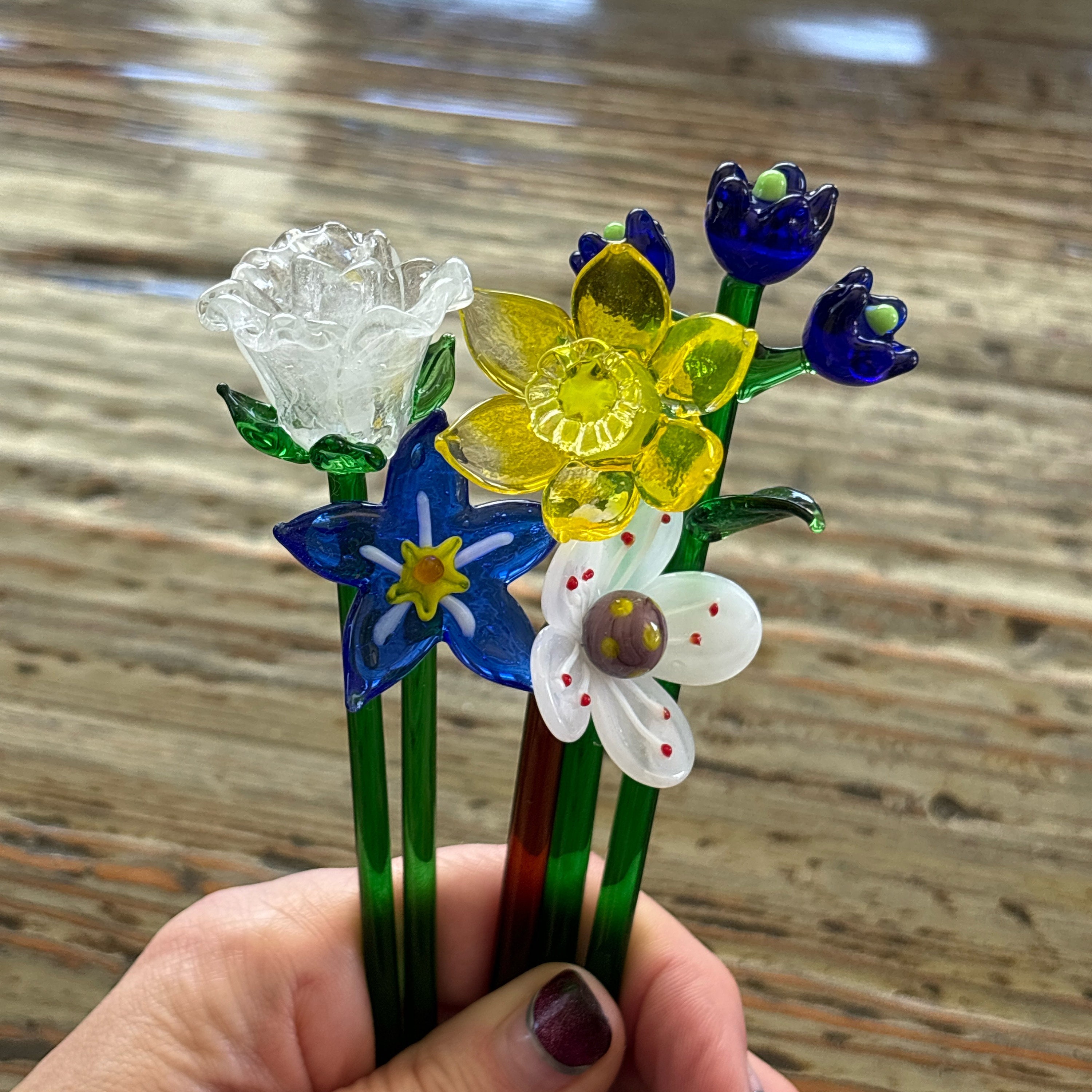 Long Stem Glass Flowers Murano Art Glass Long Stemmed Flower