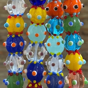 Lampwork Glass Beads, Bumpy, Mixed Color, 14mm Round Bead - Etsy
