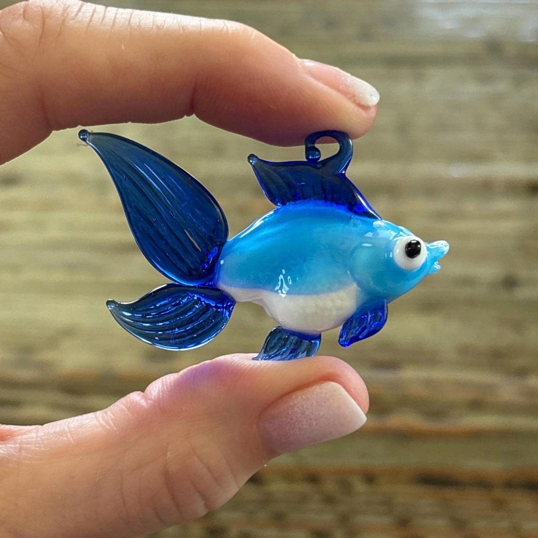 Lampwork Glass Blue Fish, Float Glass for Aquarium or Pendants - Etsy