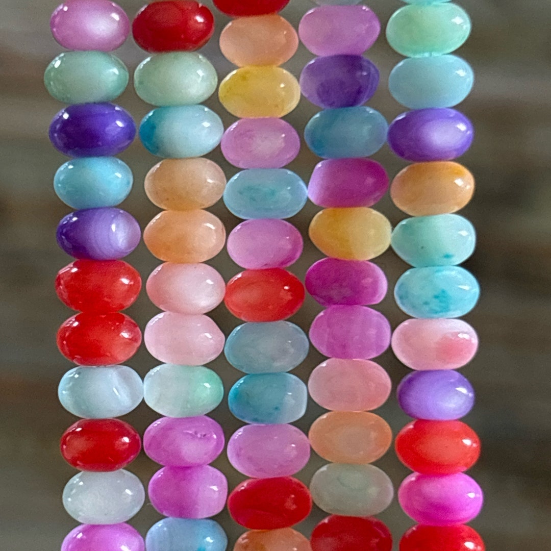 Natural Freshwater Shell Dyed Beads, 5mm Rondelle - Etsy