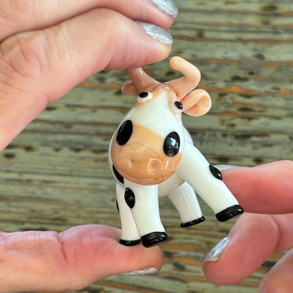 Glass Cow Figurine - Etsy