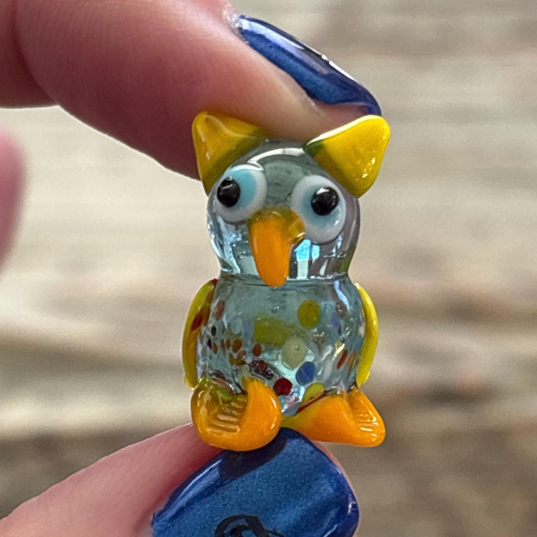 Lampwork Glass Owl, Tiny Owl Display, Decoration, Figurine - Etsy