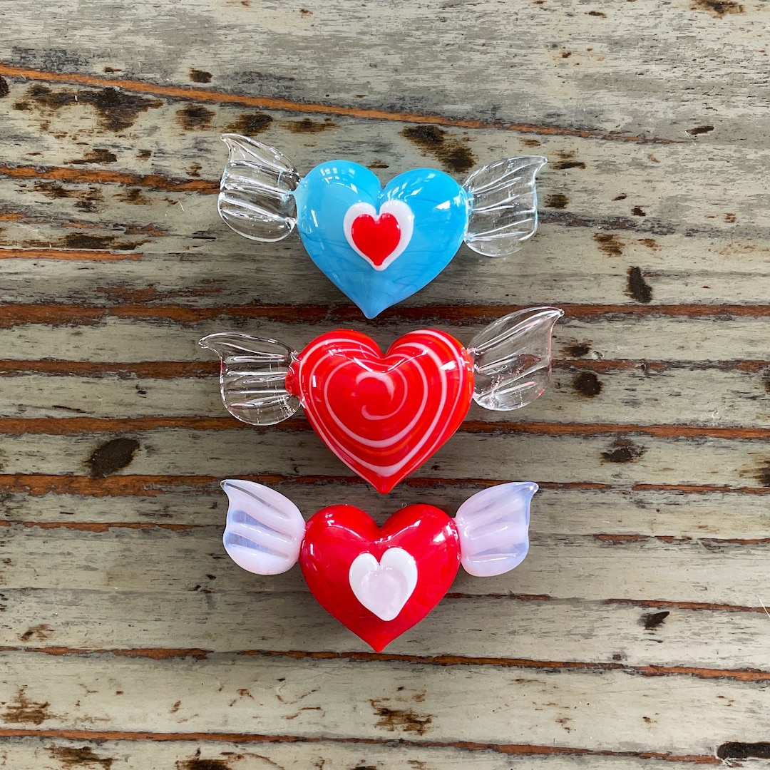 Lampwork Glass Heart Candy, 46mm, Display, Decoration, Figurine - Etsy