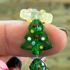 Lampwork Christmas Tree Beads, 16mm Winter Christmas Glass Trees Mixed ...