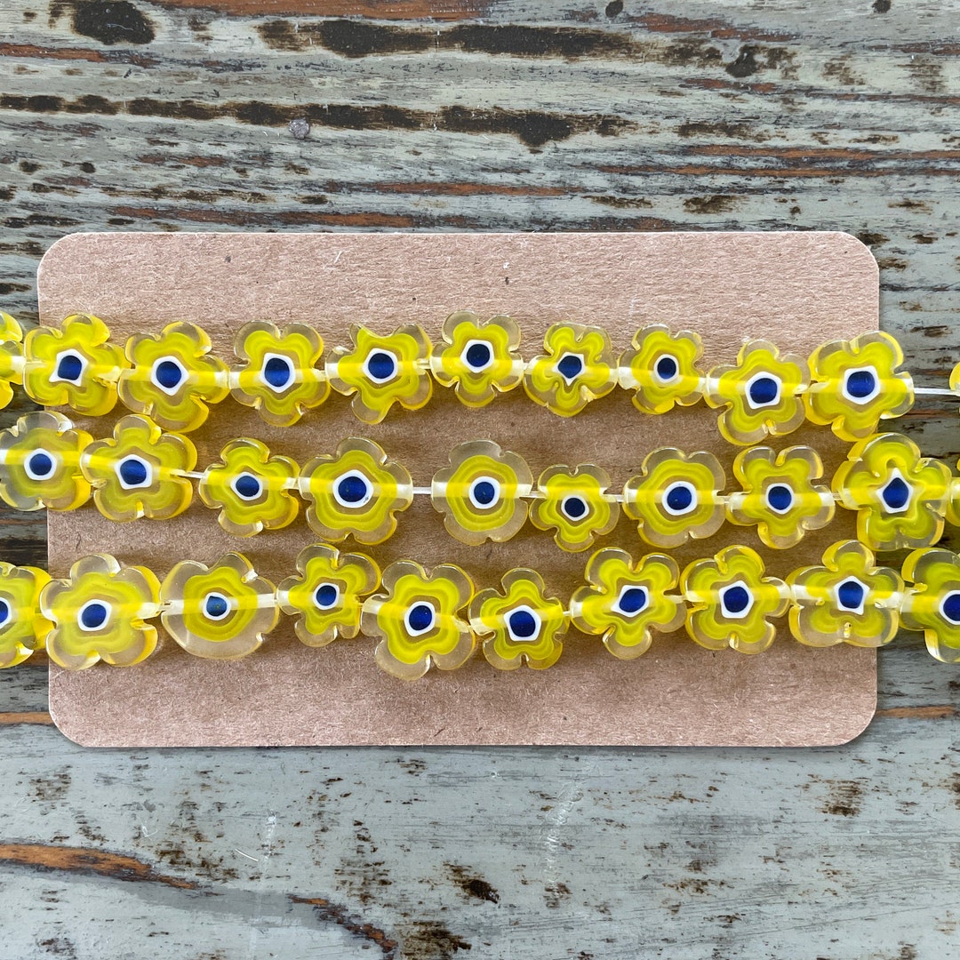 Lampwork Flower Bead Strands, Flowers, Yellow - Etsy