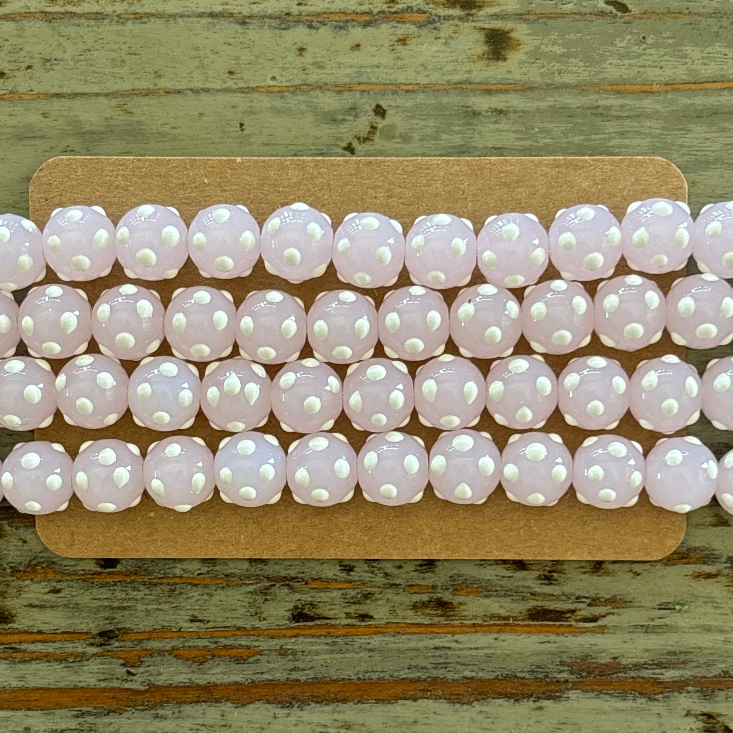 Bumpy Lampwork Bead Strands, Pink Glass and Enamel 10mm Beads - Etsy
