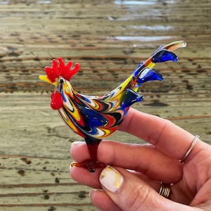 Lampwork Glass Rooster, Large Rooster Display, Decoration, Figurine - Etsy
