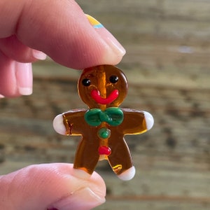 Lampwork Gingerbread Man Bead 28mm, Glass Gingerbread Men - Etsy