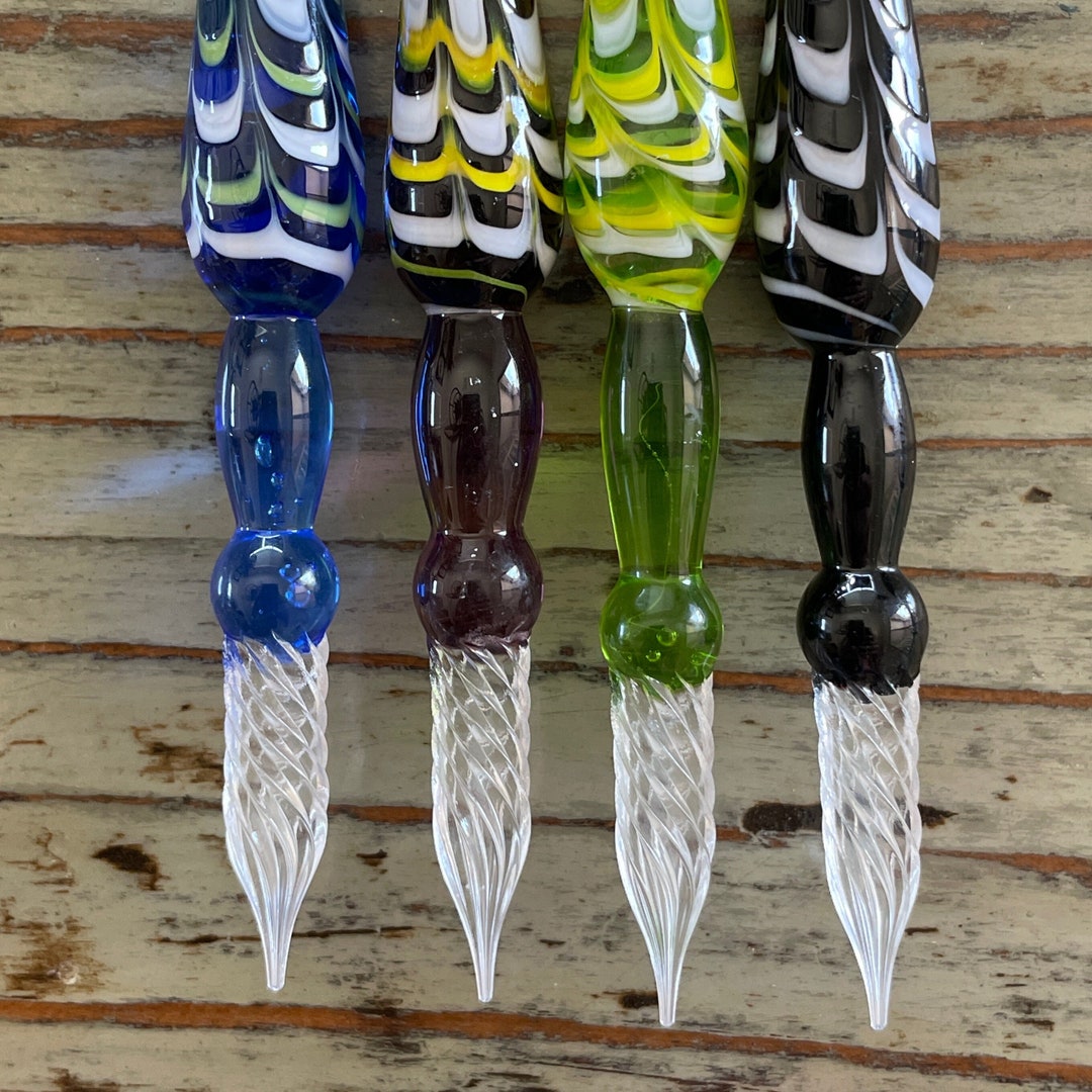 GLASS PEN, Lampwork Glass Pen, Dip Pen, Writing Set, Glass Fountain Pen ...