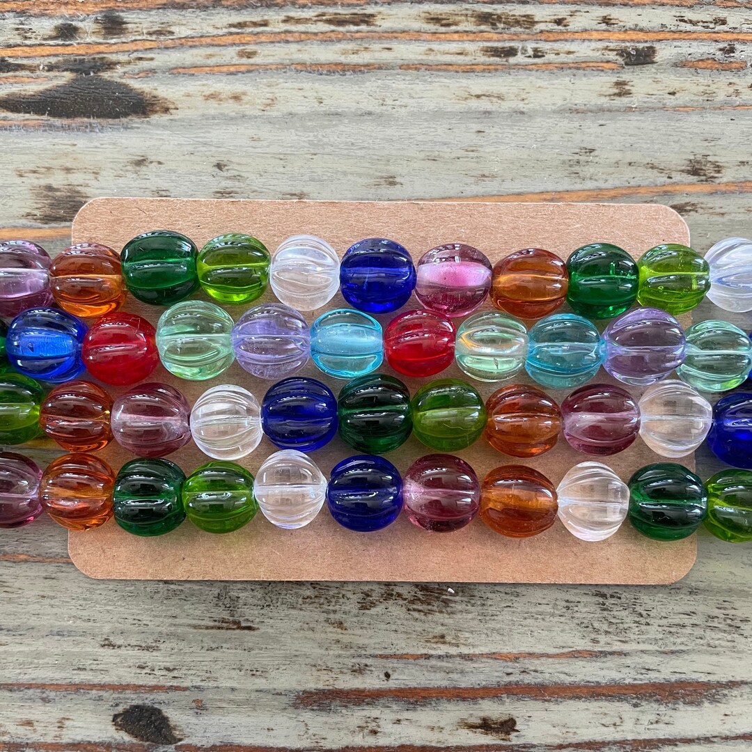 Lampwork Bead Strands, 10mm Bumpy Glass Mixed Color Beads - Etsy