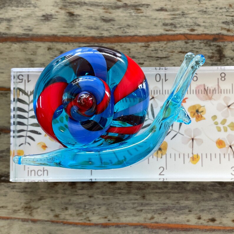 Lampwork Garden Snail, Colorful Large Glass Snail Display, Decoration ...