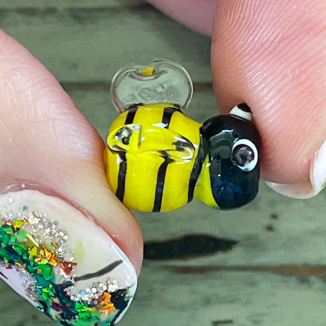 Lampwork Bee Bead 15mm, Adorable Glass Yellow Bee - Etsy