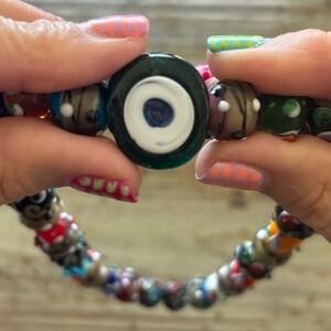 Murano Beaded Necklace, Nazar Colorful Beads 16” Choker - Etsy