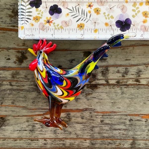Lampwork Glass Rooster, Large Rooster Display, Decoration, Figurine - Etsy