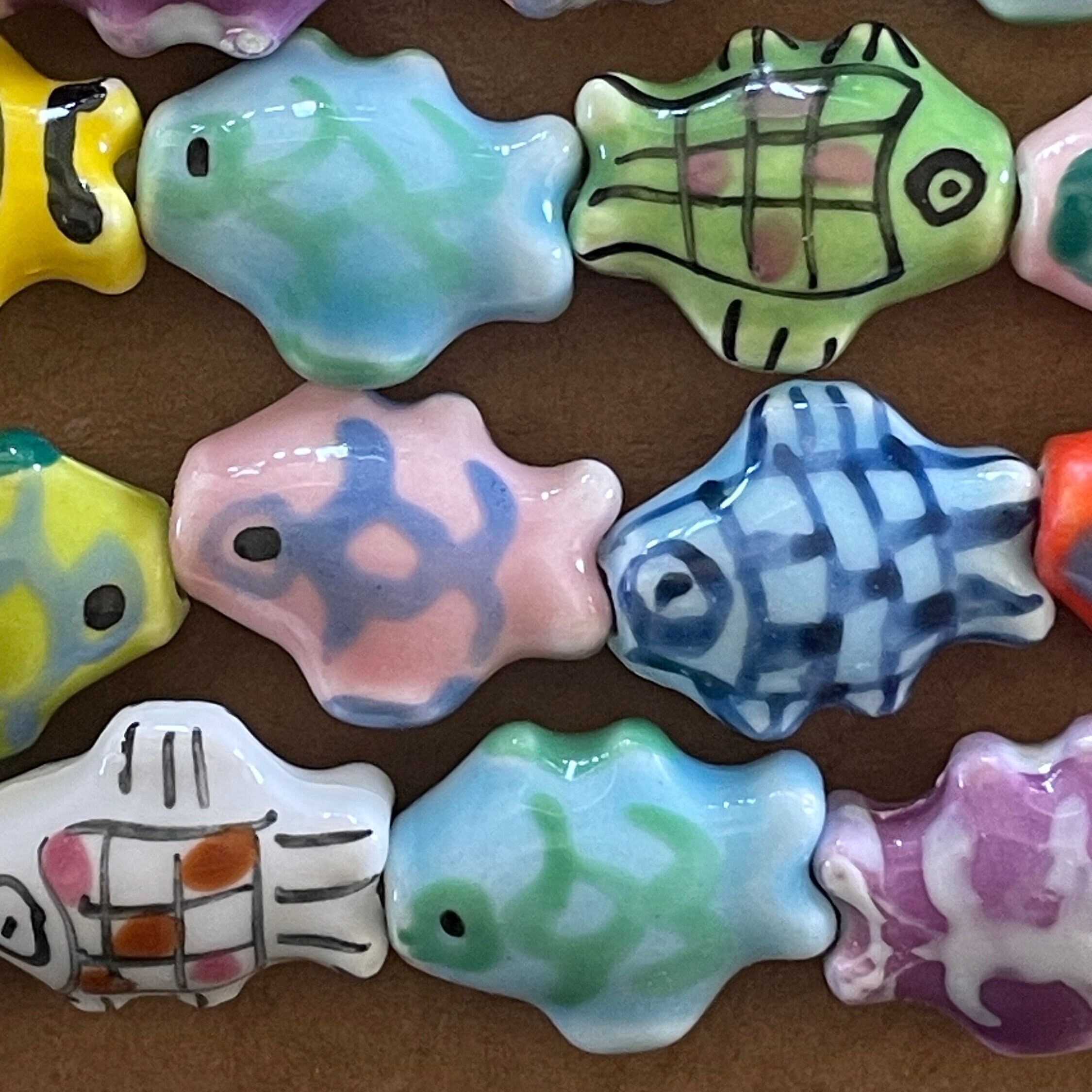 Ceramic Fish Beads 16mm, Adorable Multicolor Fish - Etsy