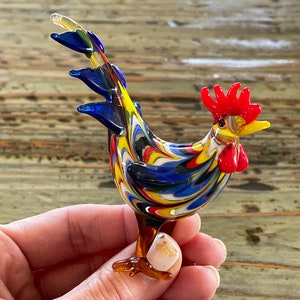 Lampwork Glass Rooster, Large Rooster Display, Decoration, Figurine - Etsy