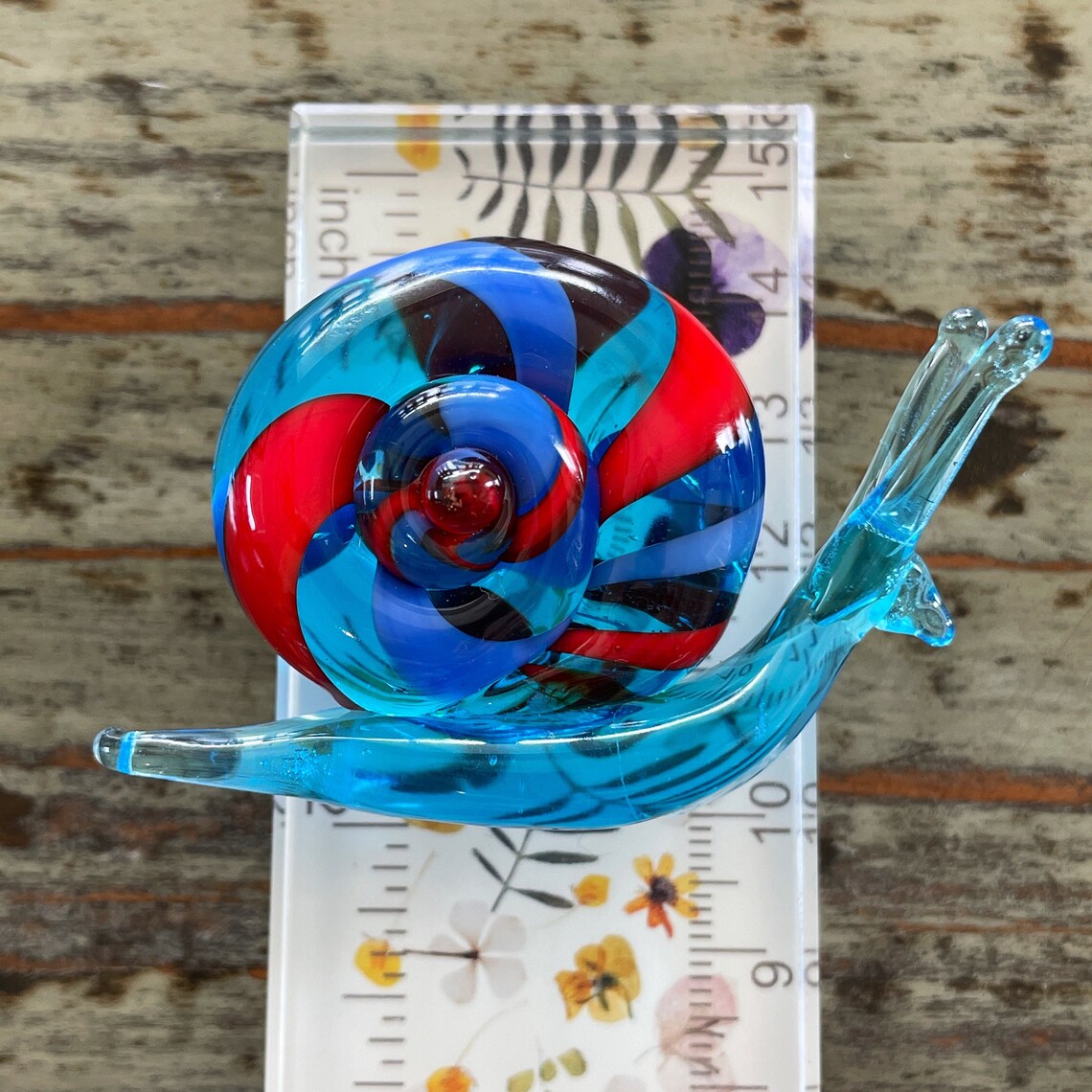 Lampwork Garden Snail, Colorful Large Glass Snail Display, Decoration ...