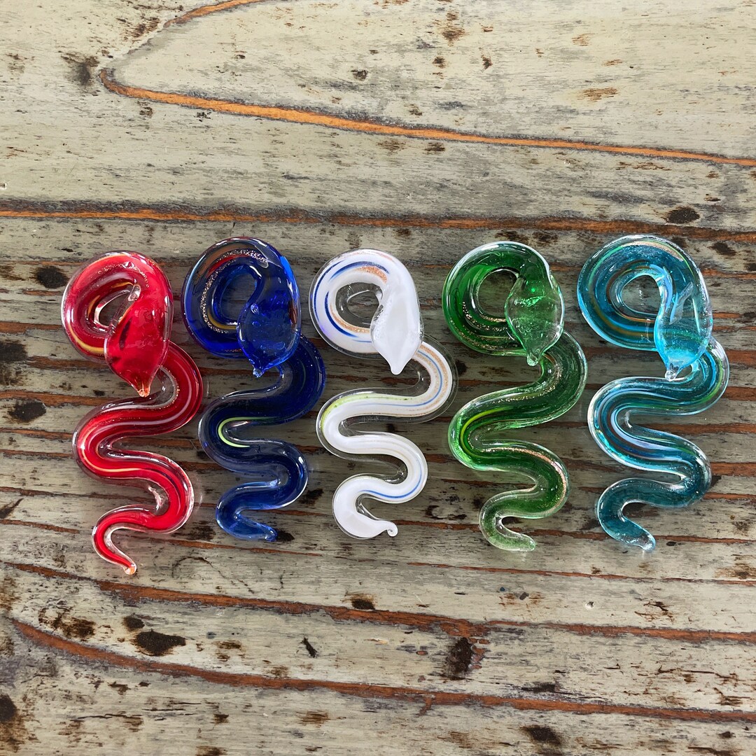 Glass Snake Pendants, Large 64mm Lampwork Glass Mixed Color Snakes - Etsy