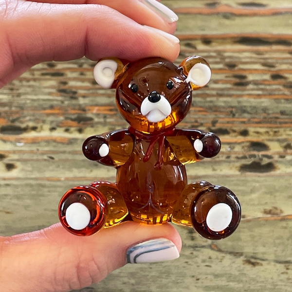 Glass Teddy Bear - Etsy