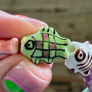 Ceramic Glass Fish Bracelets, Porcelain Glass Colorful Fish Beaded ...