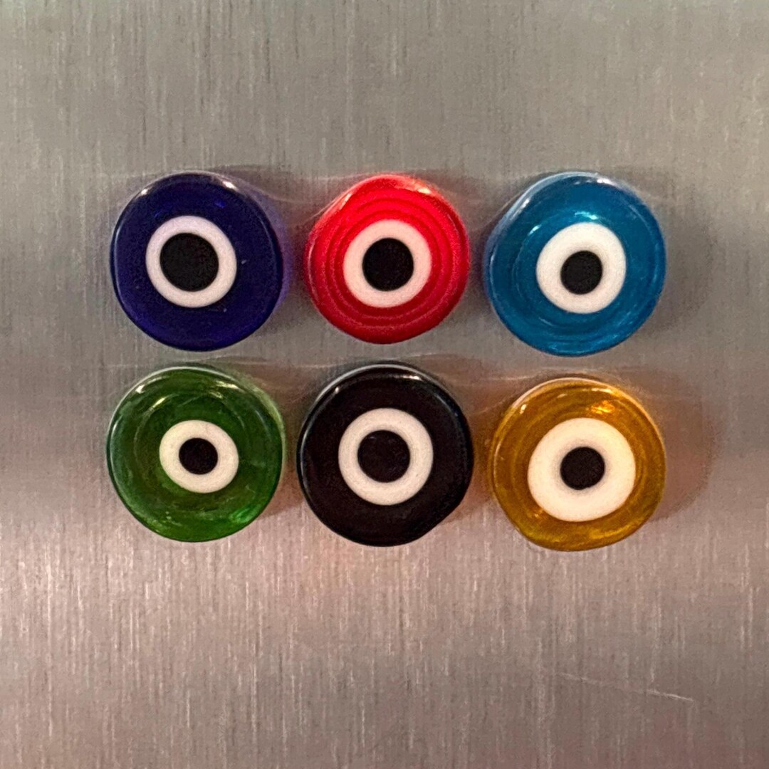 Lampwork Glass Evil Eye Magnets - Set of 6 - Etsy