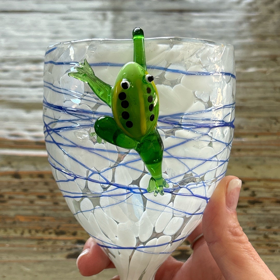 Lampwork Glass Frog, 3” Glass Hanging Frog - Etsy