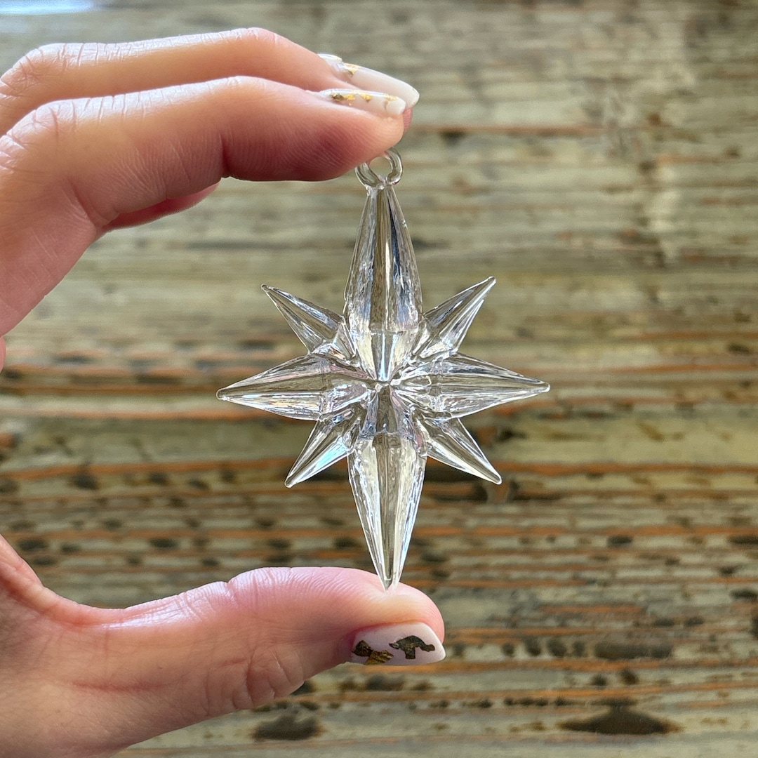 Lampwork Glass Ornaments, Crystal Clear 3” Stars - Etsy