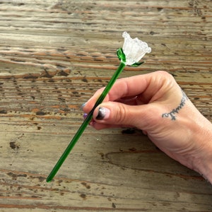 Glass Flower Stems-beautiful Lampwork Flowers 7” - Etsy