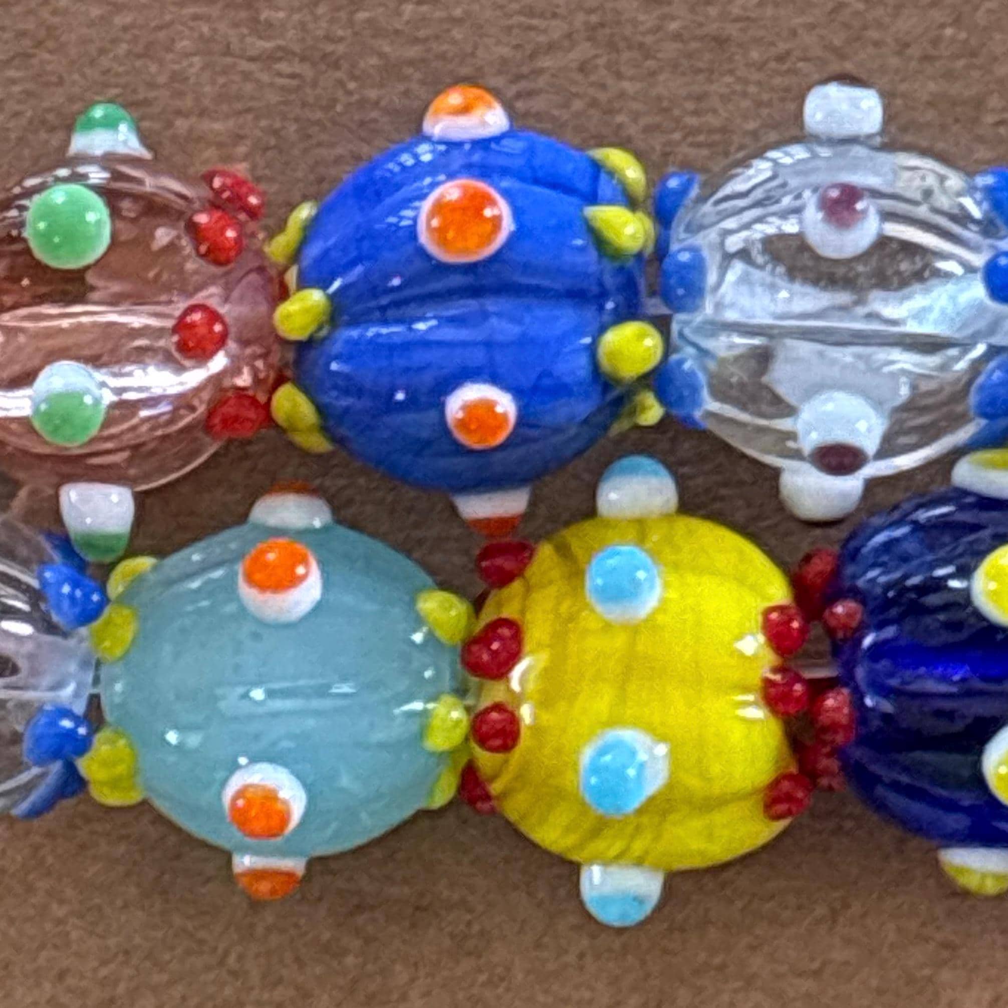 Lampwork Glass Beads, Bumpy, Mixed Color, 14mm Round Bead - Etsy