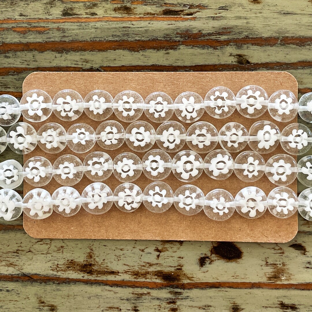 Millefiori 10mm Glass Bead Strands, Flat Round, Clear White - Etsy